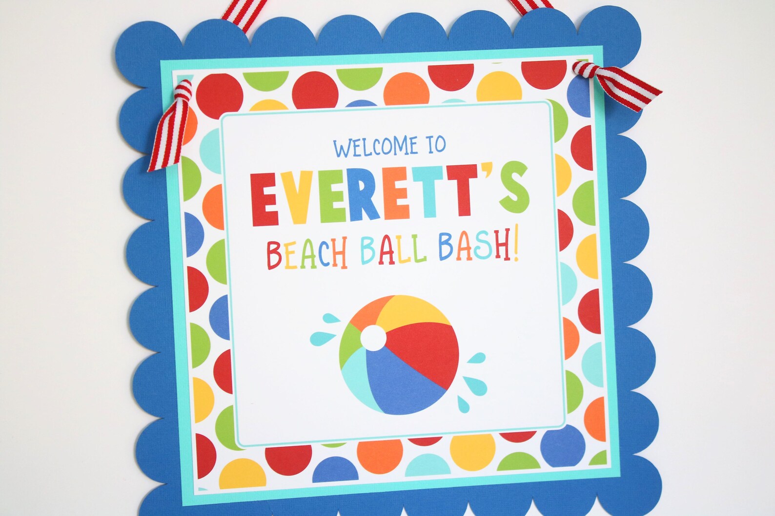 Beach Ball Birthday Welcome Door Sign Pool Party Beach Ball - Etsy