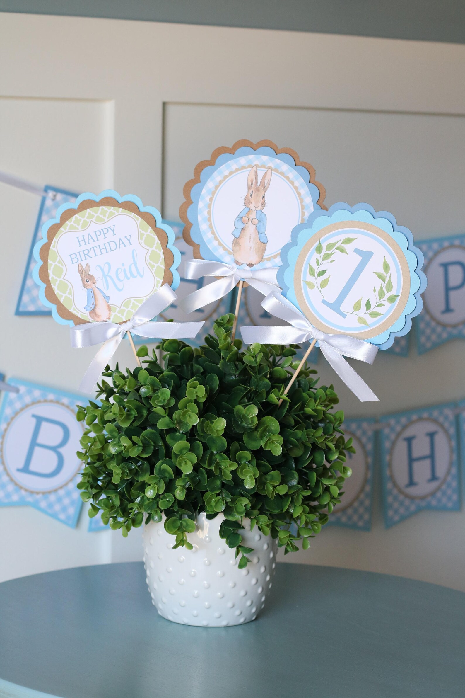 Peter Rabbit Birthday Centerpiece Sticks First Birthday - Etsy