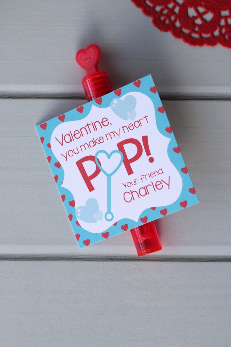 Bubble Valentine Printable you Make My Heart Pop - Etsy