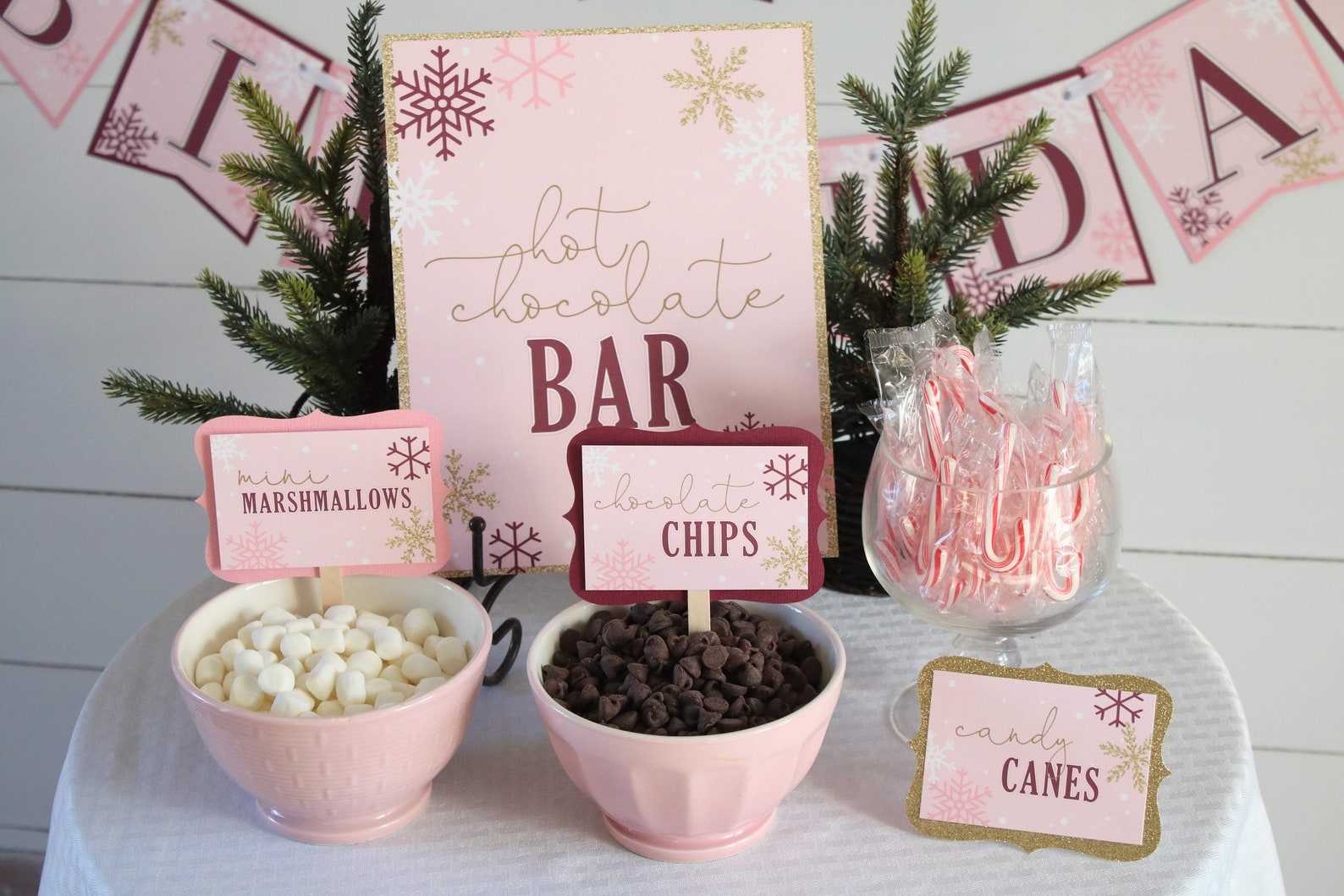 Hot Chocolate Bar Sign + Food Labels, Hot Cocoa Bar Set, Winter ...