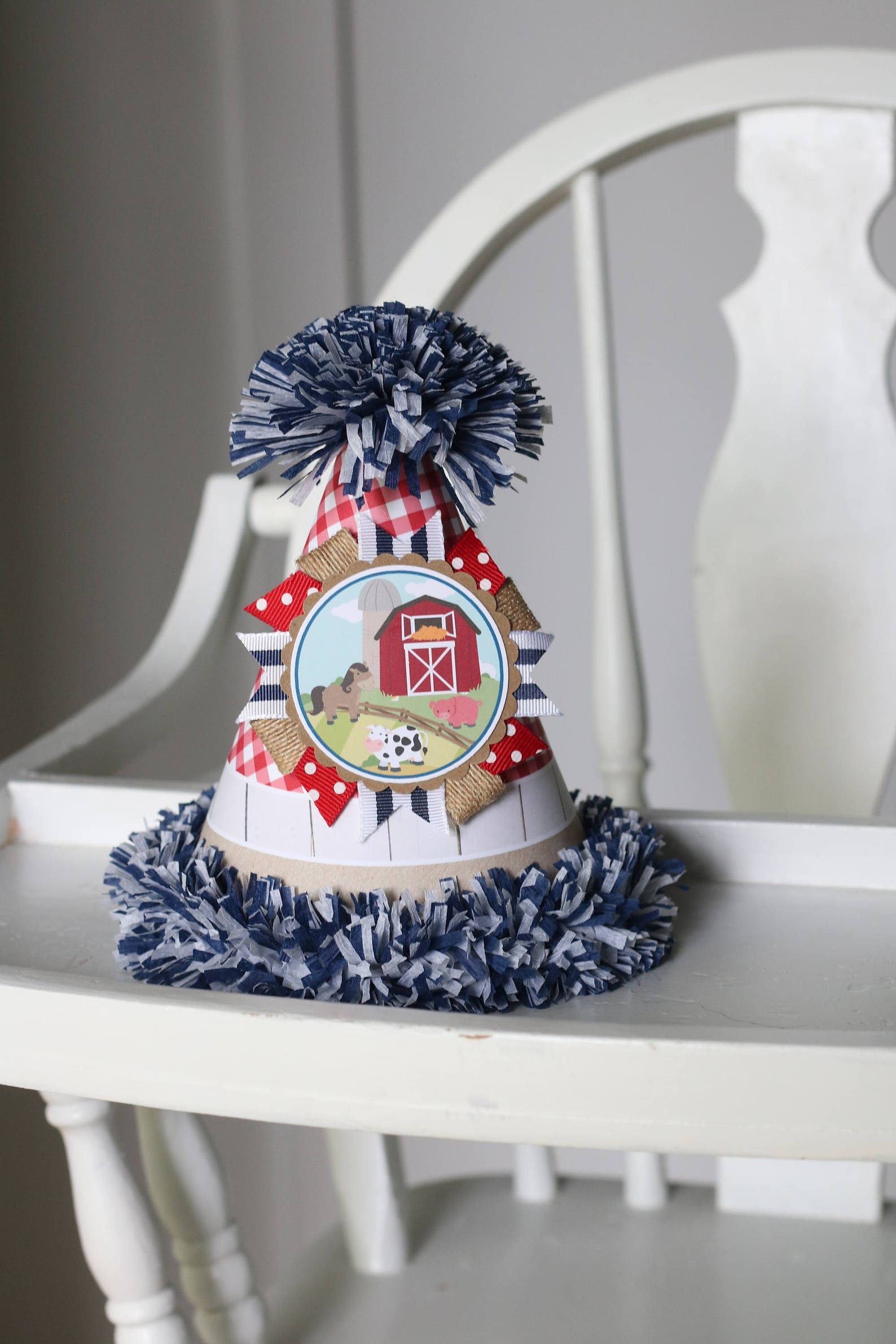 Farm Birthday Party Hat Boy - First Birthday Party Hat - Farm Barnyard ...