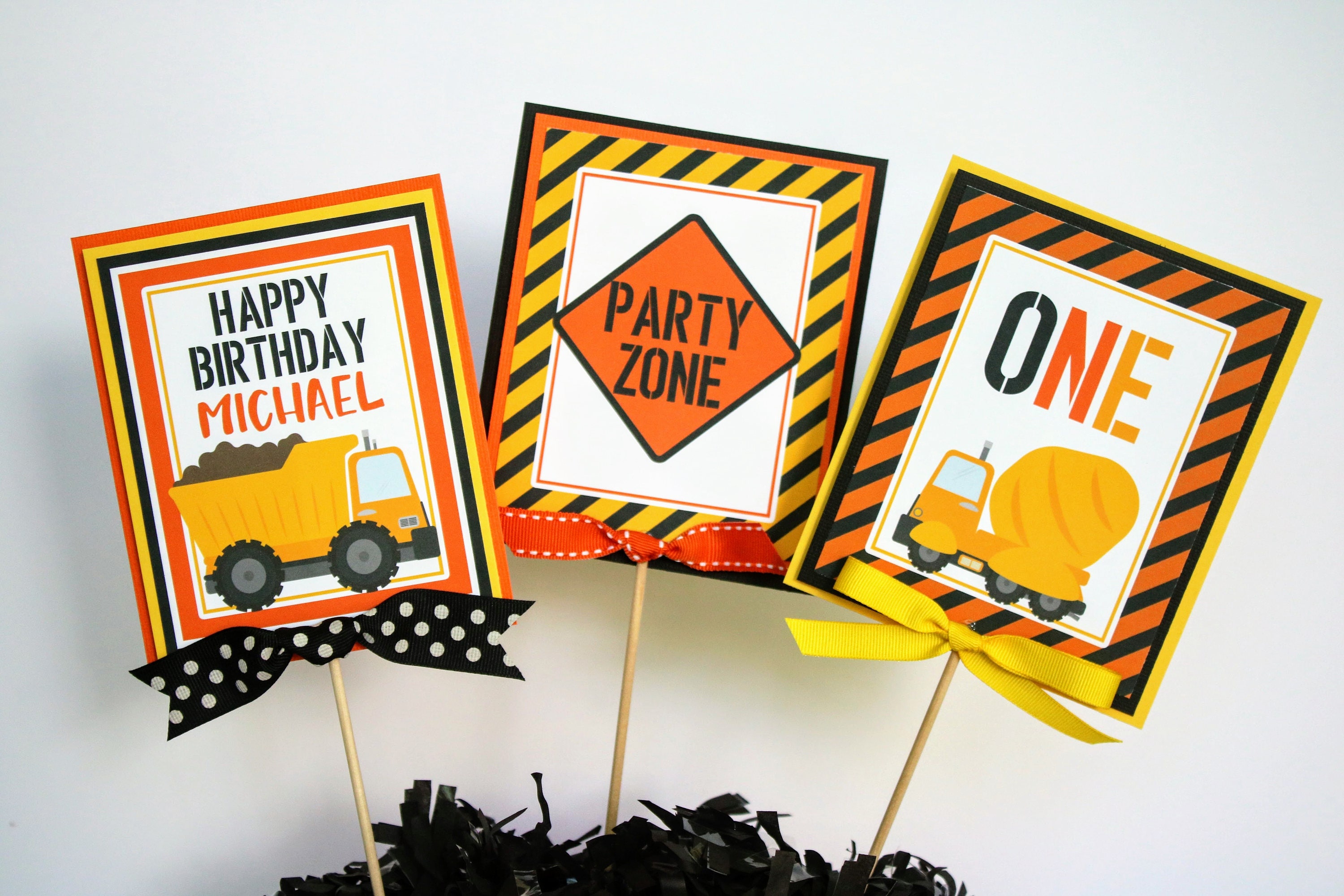 Construction Birthday Party Centerpiece Sticks Construction - Etsy