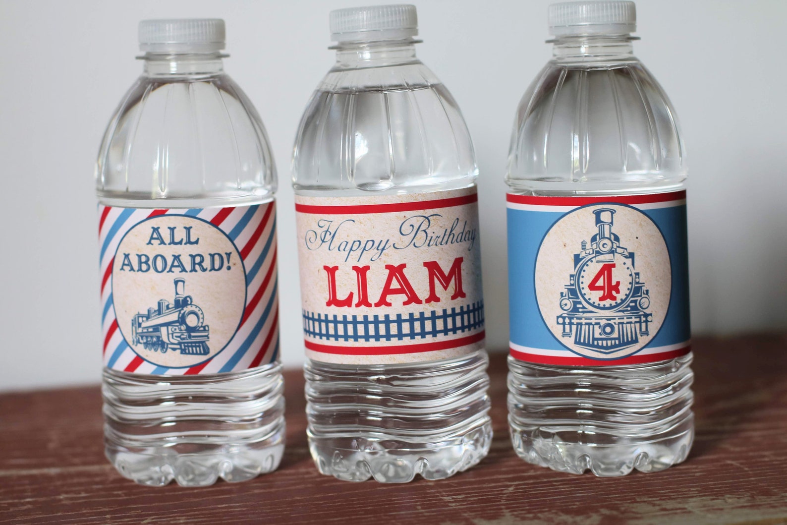 Vintage Train Water Bottle Labels Train Birthday Decorations | Etsy