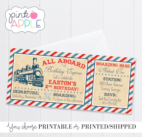 Train Ticket Invitation Template
