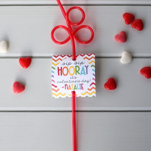 Crazy Straw Valentine Printable Valentine Non Candy - Etsy