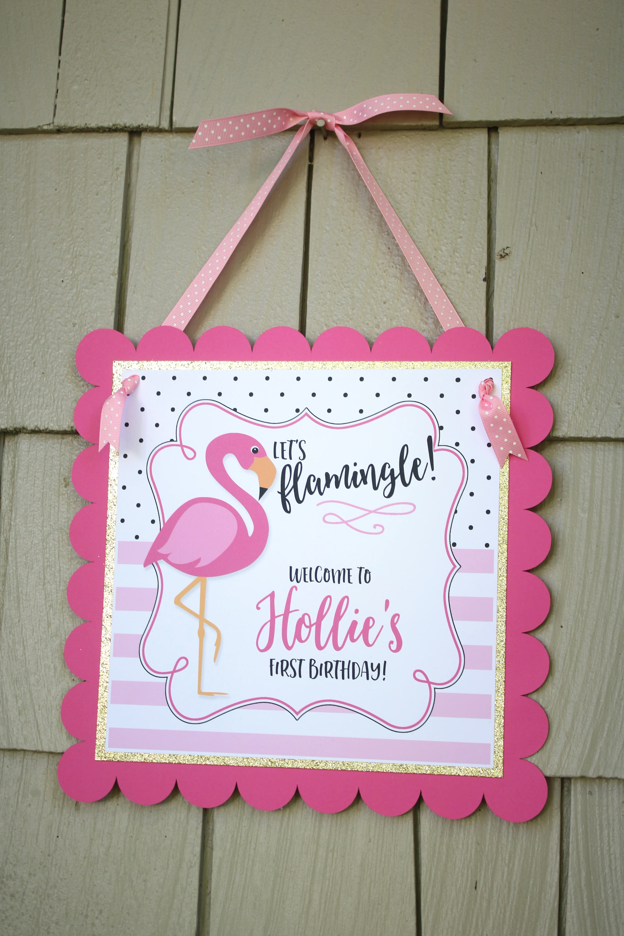 Flamingo Birthday Welcome Door Sign Flamingo Birthday | Etsy