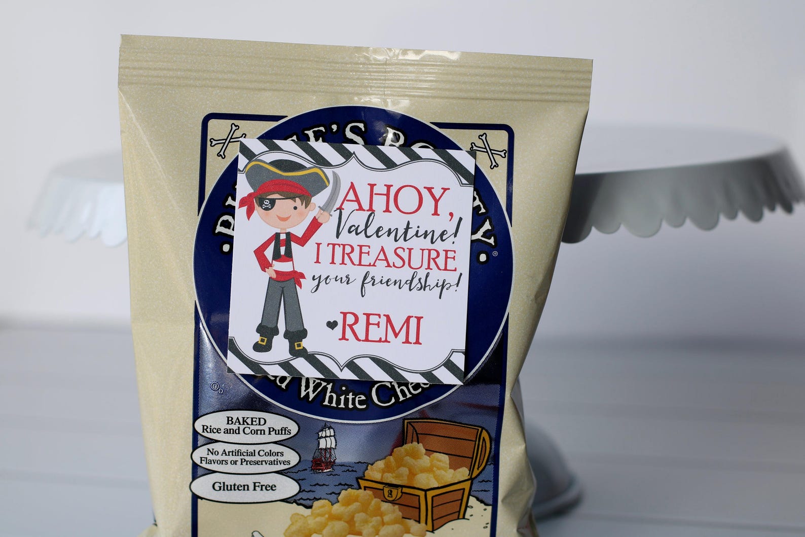 Pirate Valentine, Personalized Printable Valentine, Noncandy Kids ...