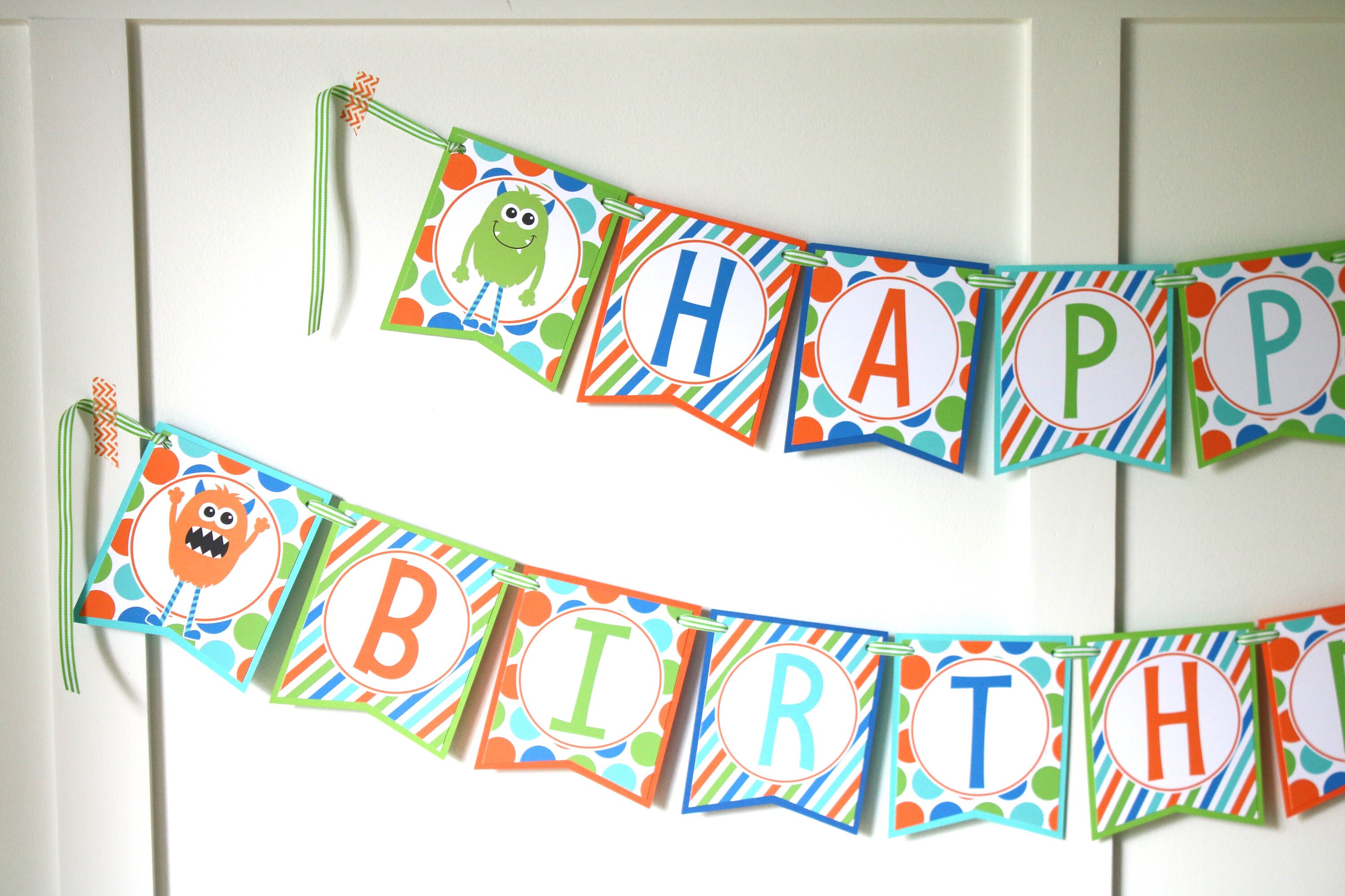 Monster Birthday Banner Little Monster Birthday Decorations - Etsy