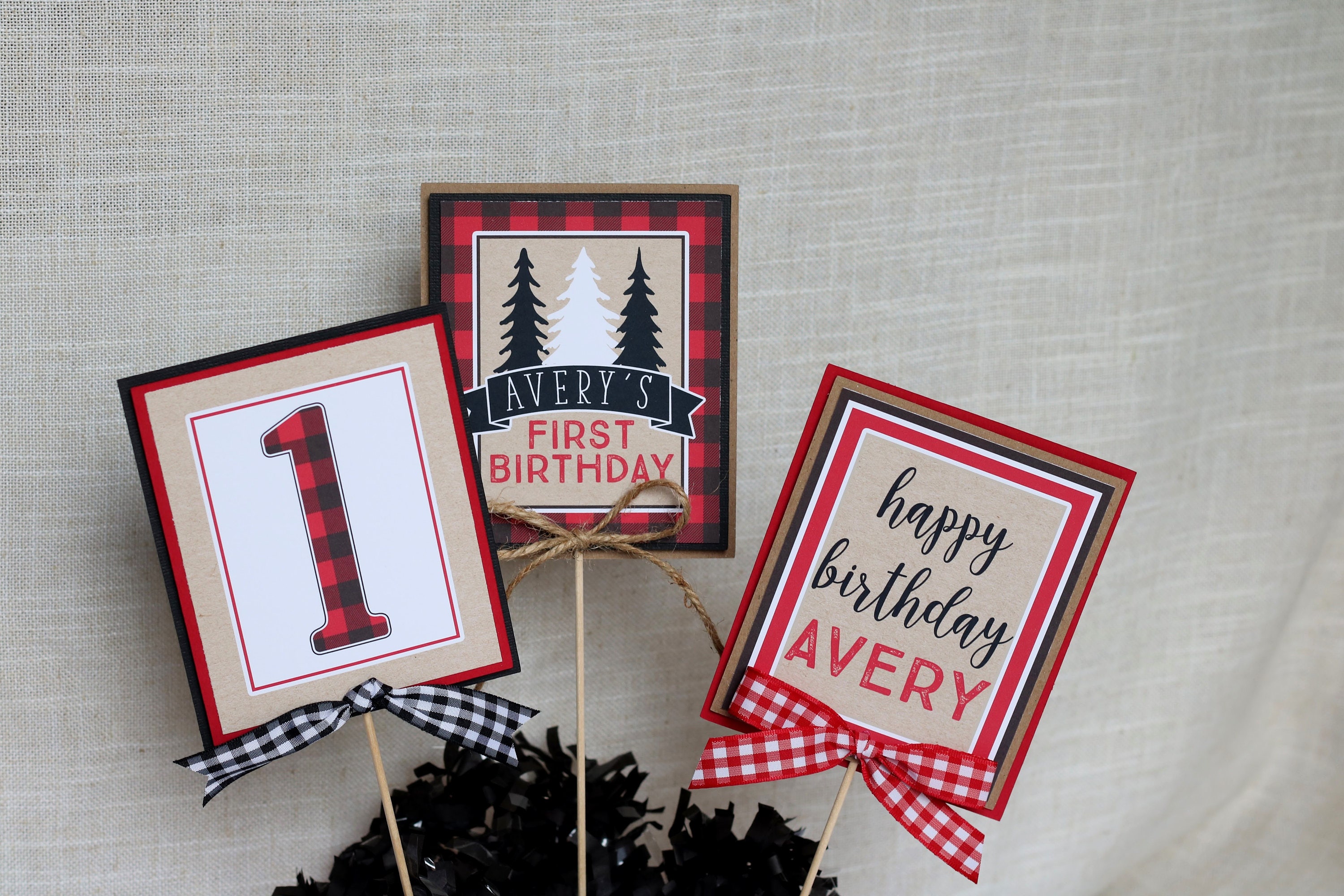 Lumberjack Buffalo Plaid Centerpiece SticksLumberjack Table | Etsy