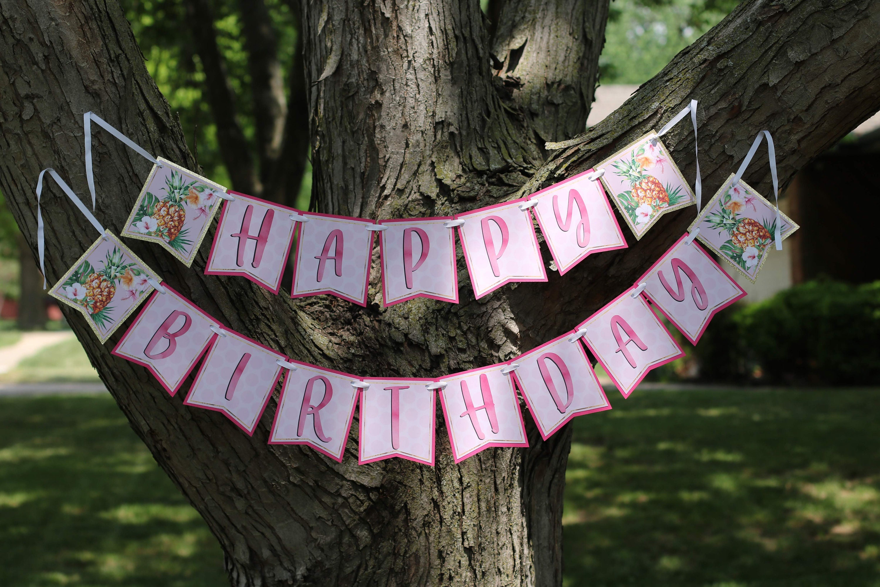Pineapple Birthday Banner Party Like A Pineapple Luau Pool - Etsy