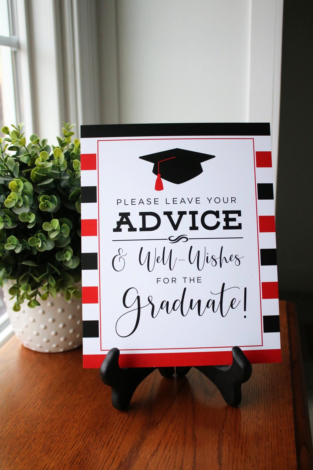 Advice & Well-wishes Graduation Sign, Advice Grad Party Sign Decor ...