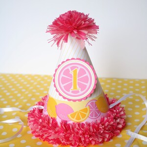Pink Lemonade Party Hat First Birthday Birthday Party Hat Pink Lemonade ...