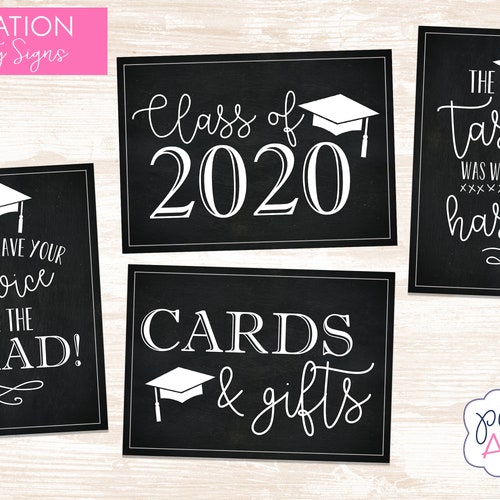 Graduation Party Signs Set of 4 Printable 5x7 Signs for | Etsy