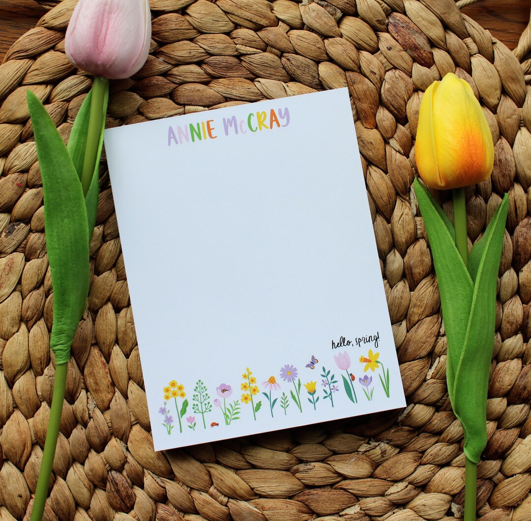 Easter Gift for Teachers, Floral Teacher Notepad, Personalized Teacher ...
