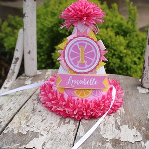Pink Lemonade Party Hat First Birthday Birthday Party Hat Pink Lemonade ...
