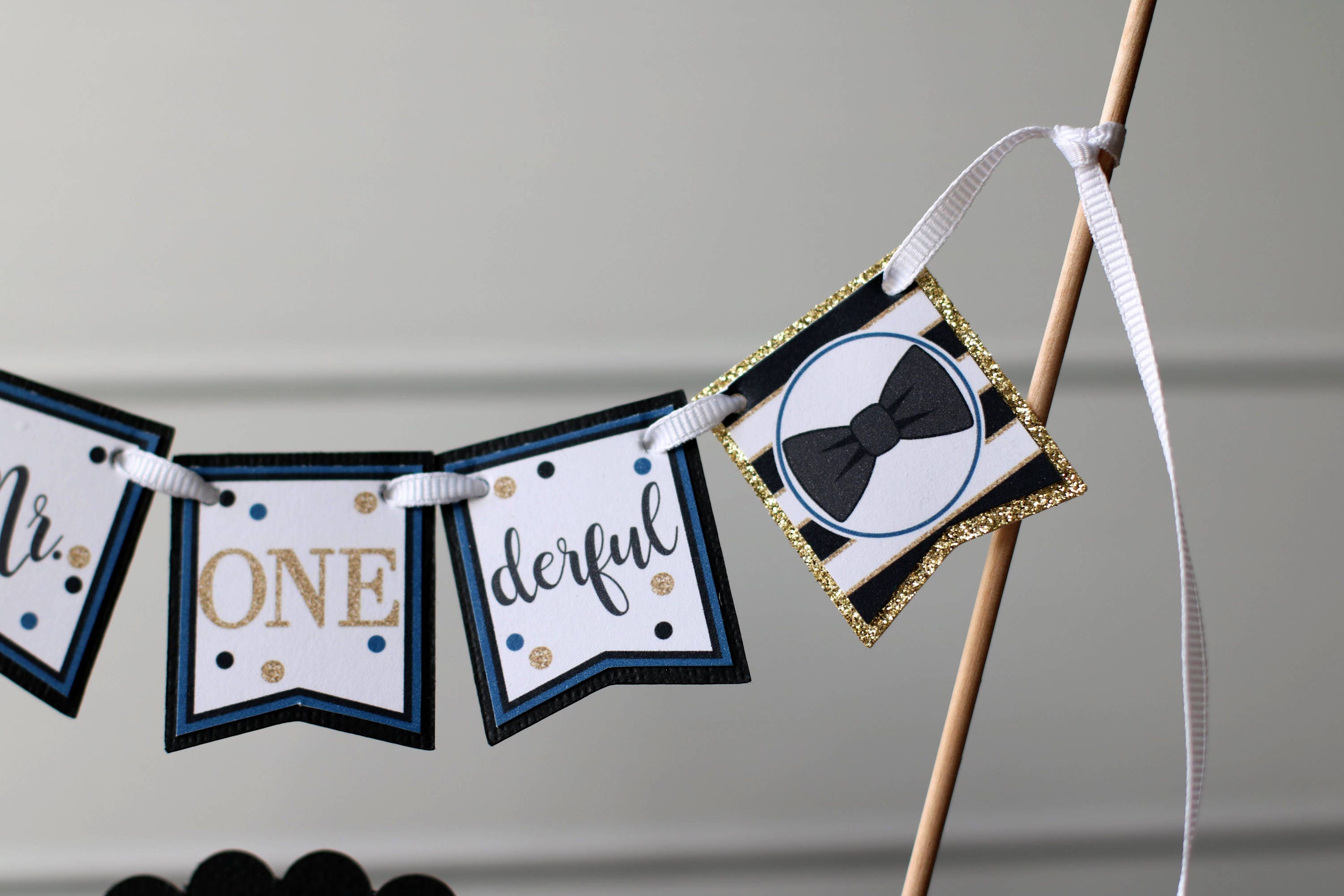 Mr. Onederful Cake Topper Set - Little Gentleman Cake Bunting & Topper ...