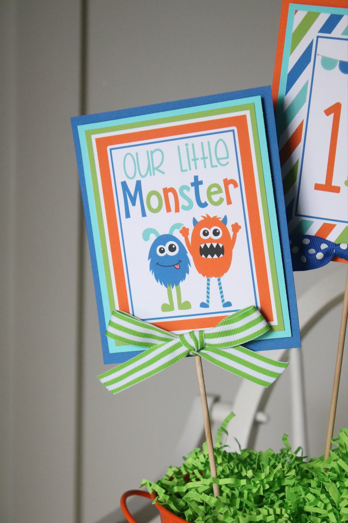 Monster Birthday Party Centerpiece Sticks Little Monster - Etsy