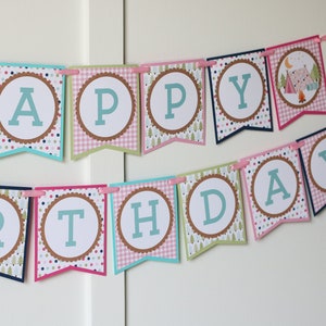 Camping GIRL Birthday Banner, Glamping Birthday Decorations for Girls ...