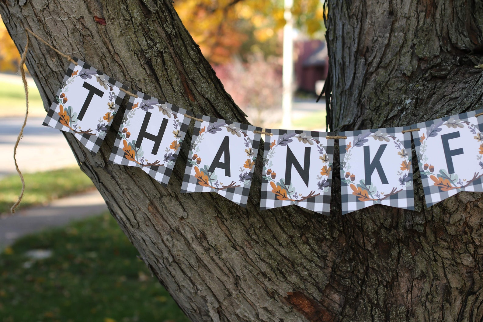 Thanksgiving Banner Printable DIY Buffalo Plaid - Etsy