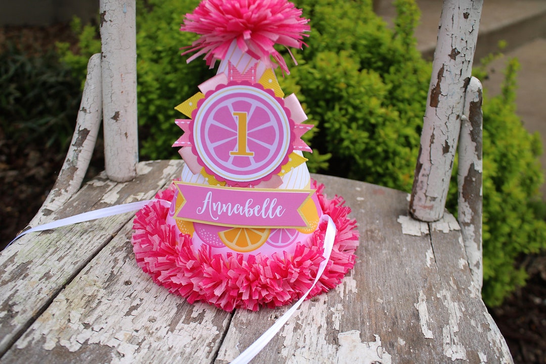 Pink Lemonade Party Hat First Birthday Birthday Party Hat Pink Lemonade ...