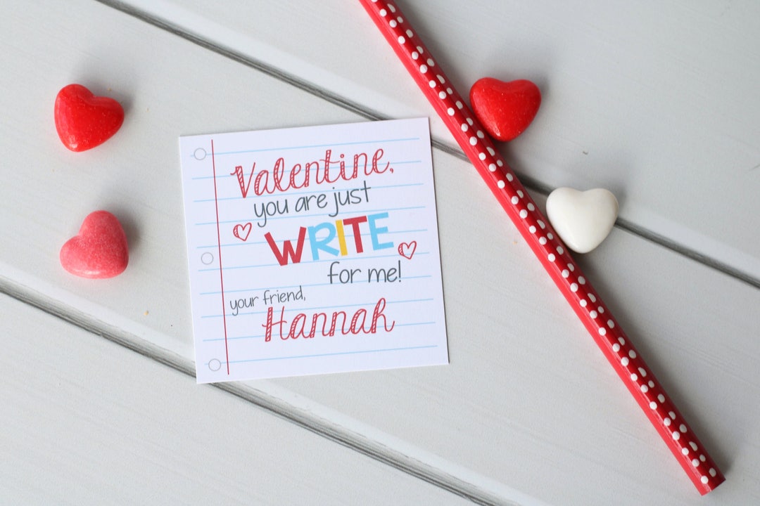 Pencil Valentine, Printable Pencil Valentine, Noncandy Valentine ...
