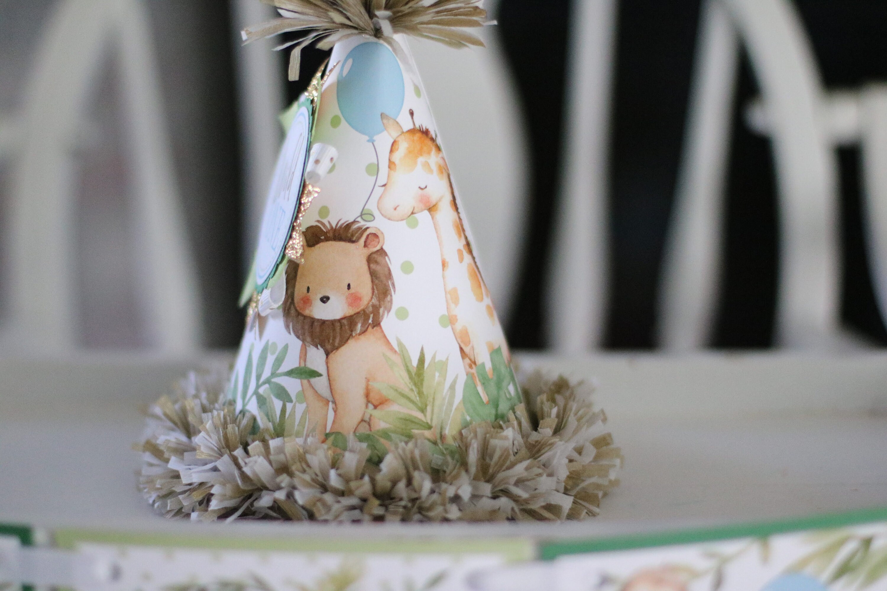 Jungle Safari Birthday Party Hat Green & Safari First | Etsy