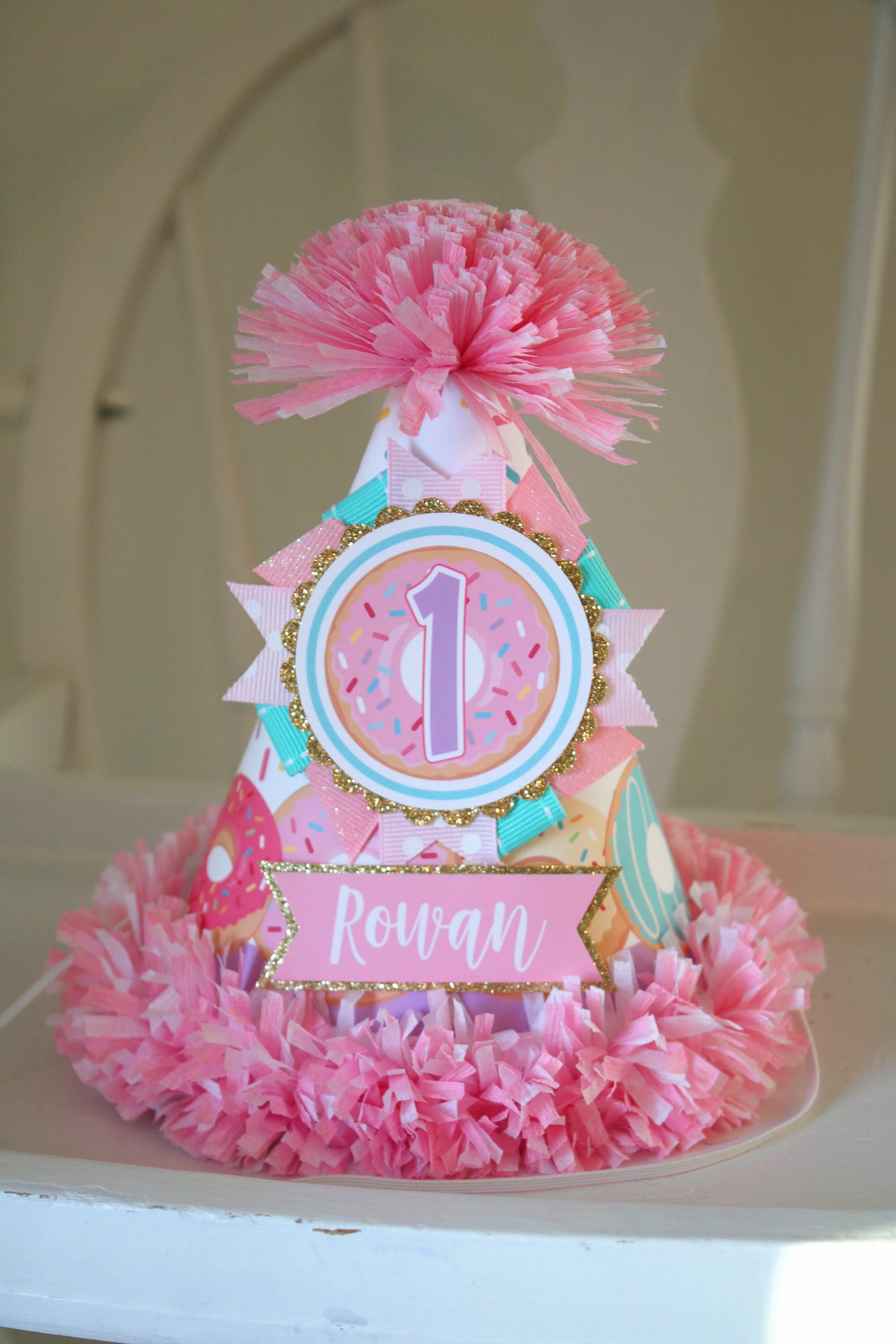 Donut Birthday Party Hat Donut First Birthday Party Hat - Etsy