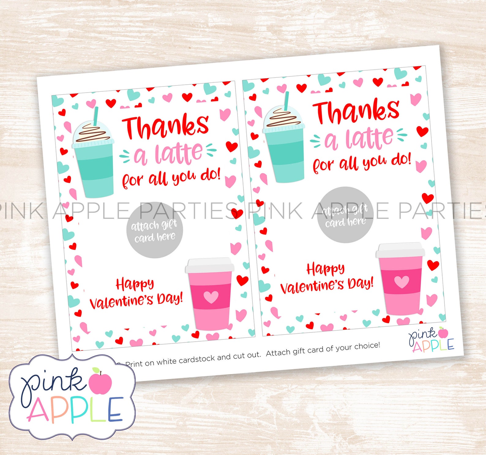 Thanks A Latte Teacher Valentine Card Coffee Teacher - Etsy