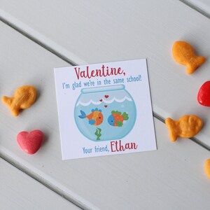 Goldfish Valentine, Printable Fishing Valentine, Noncandy Valentine ...