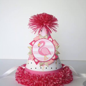 Flamingo First Birthday Party Hat - Flamingo Summer Birthday - Girl ...