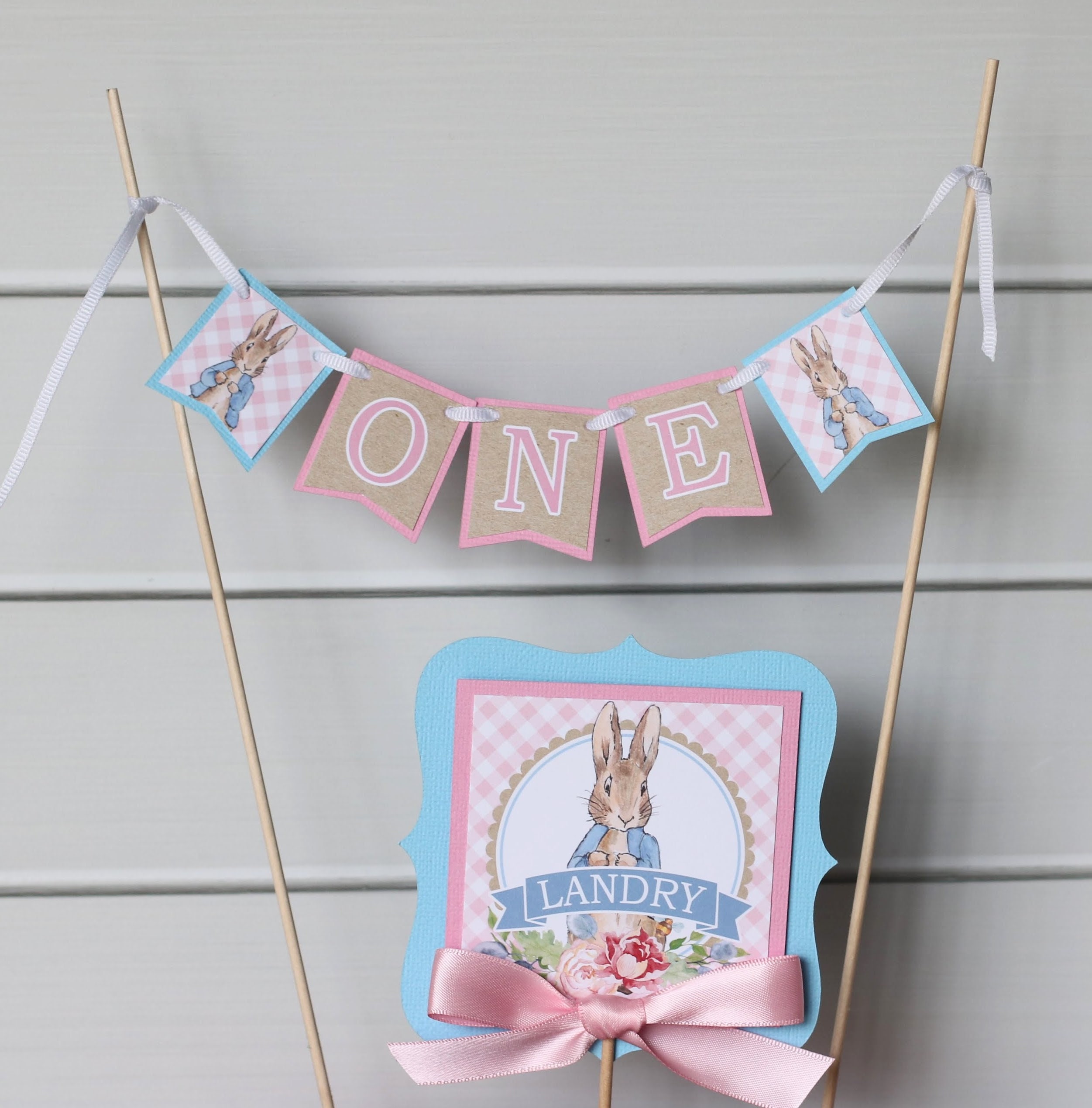 Peter Rabbit Girly Cake Topper Set Cake Bunting & Topper Set | Etsy
