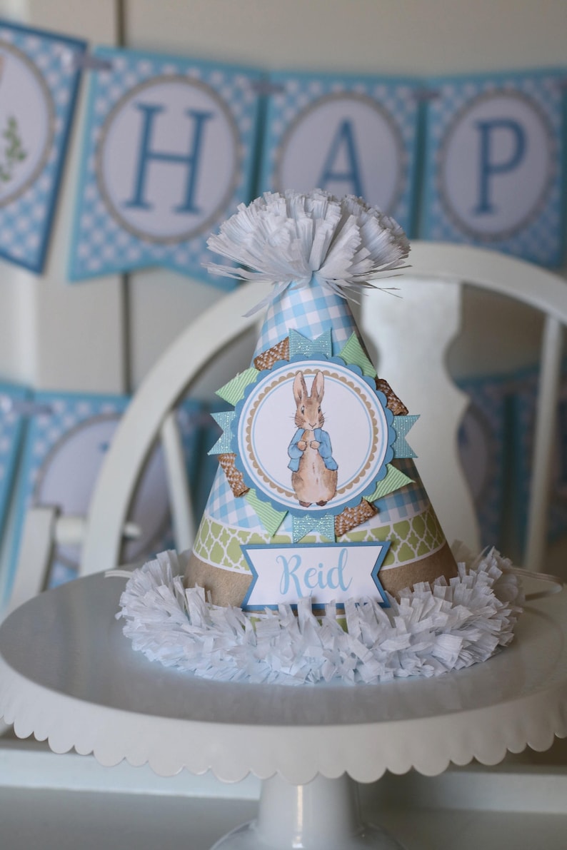 Peter Rabbit Birthday Hat, Boy First Birthday Party Hat, Spring ...