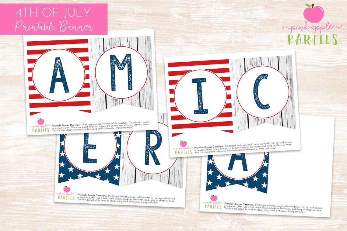 Fourth of July Printable Party Package 4th of July Patriotic - Etsy