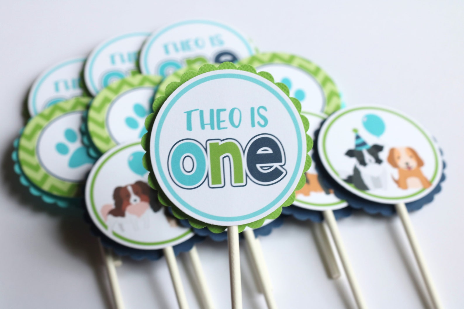 Puppy Dog Birthday Cupcake Toppers Puppy Dog Birthday Party | Etsy