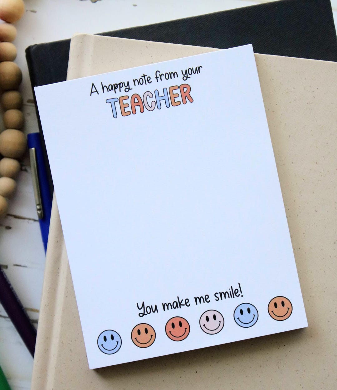 Smiley Face Notepad, Teacher Brag Pad, Teacher Notes, Happy Note From ...