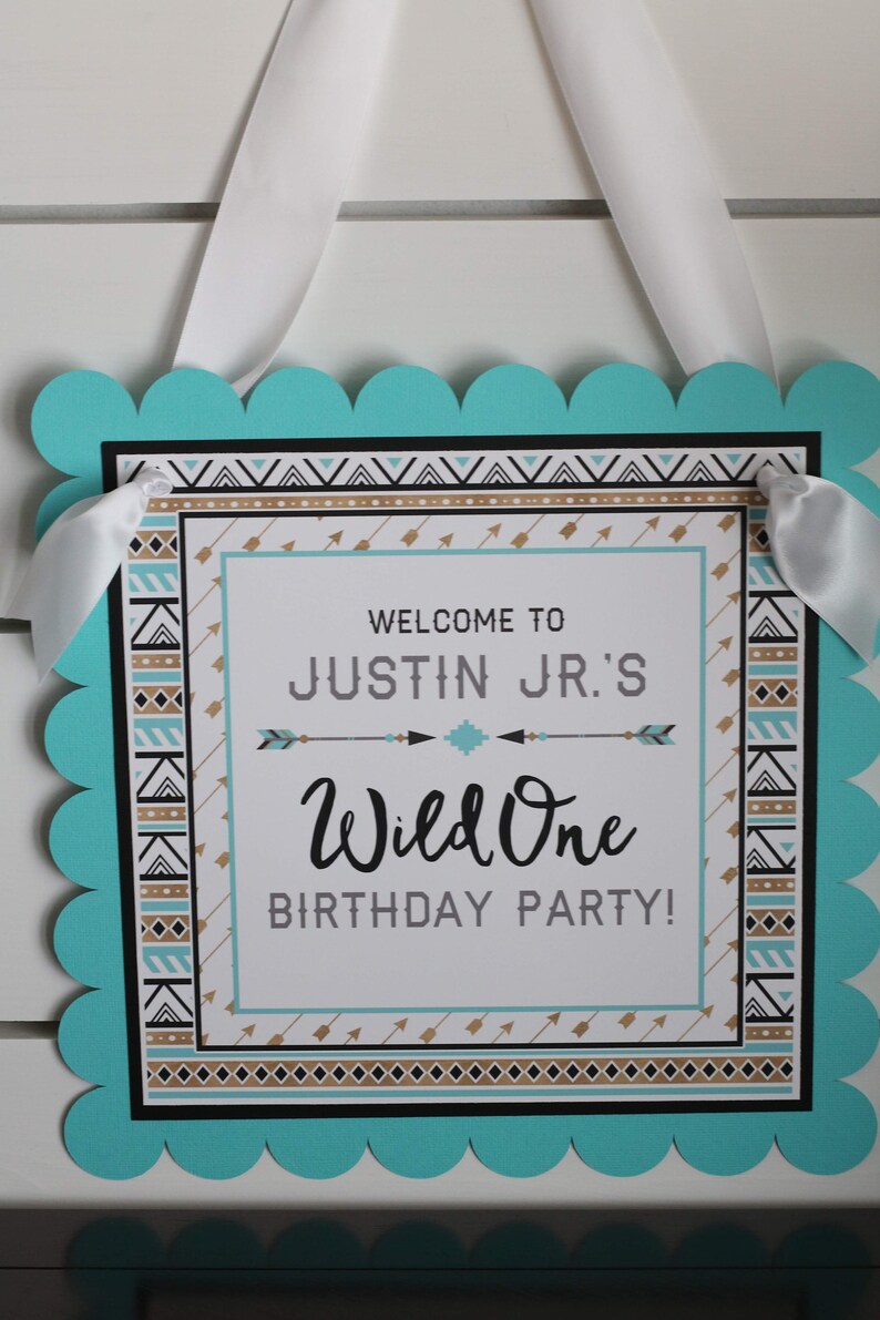 Wild One Tribal Boy Welcome Door Sign Tribal Boy Birthday - Etsy