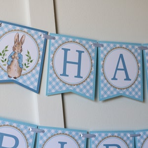 Peter Rabbit Birthday Banner - Little Bunny Birthday Decorations Fully ...
