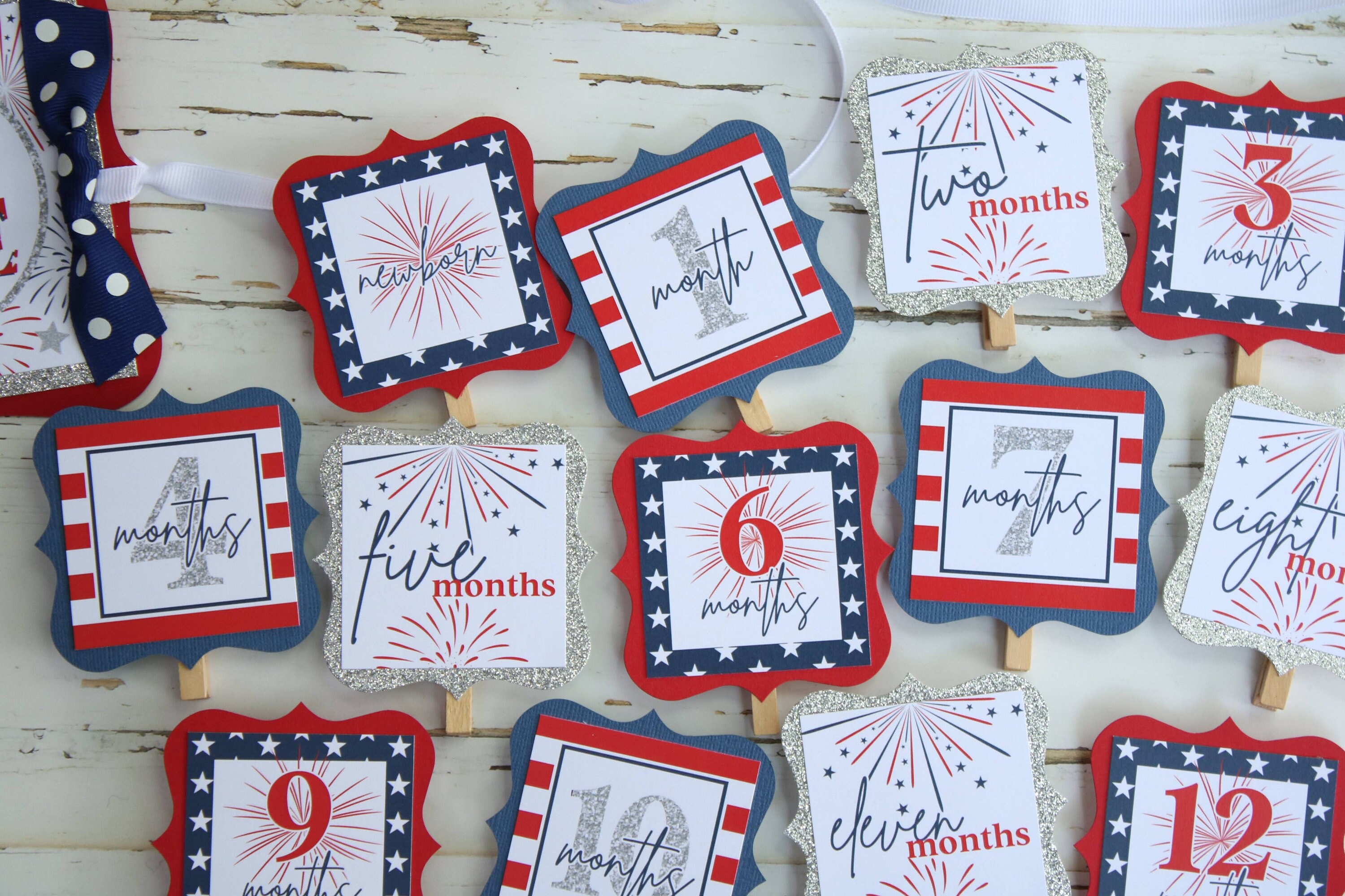Our Little Firecracker Birthday Photo Banner Patriotic First - Etsy