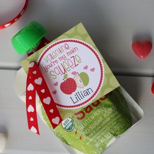 Applesauce Valentine, Printable Main Squeeze Valentine, Personalized ...