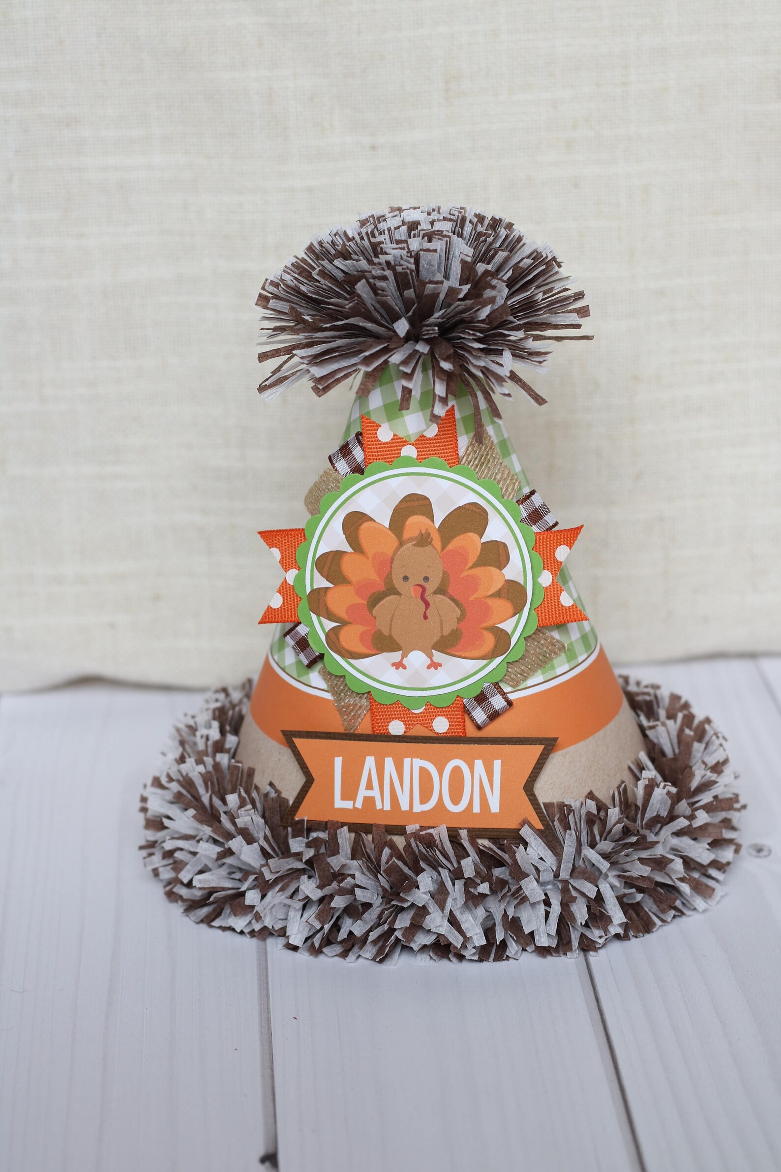 Turkey Birthday Party Hat - Thanksgiving First Birthday - Boy Birthday ...