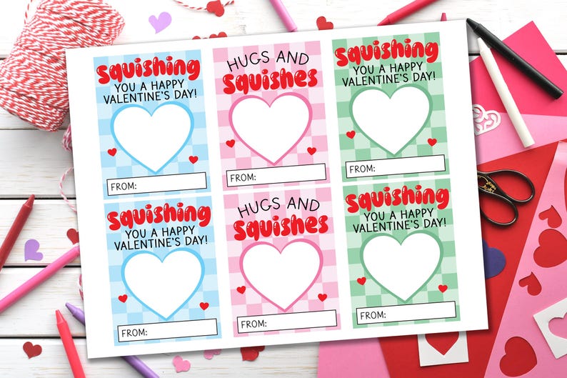 Squishy Valentine, Printable Valentine Cards, Mochi Class Valentines ...