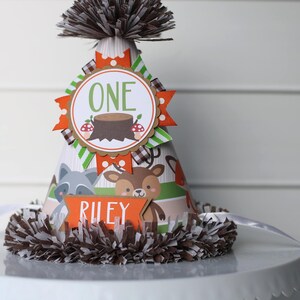 Woodland Animals Birthday Hat Fox Deer Raccoon Birthday - Etsy