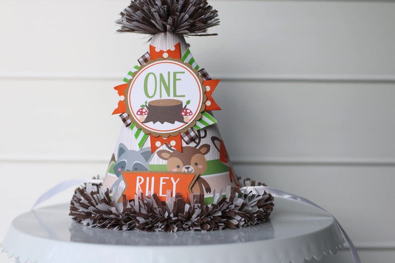 Woodland Animals Birthday Hat Fox Deer Raccoon Birthday - Etsy