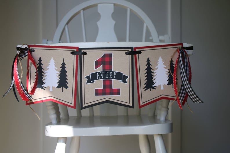 Lumberjack High Chair Banner Buffalo Plaid Birthday High - Etsy