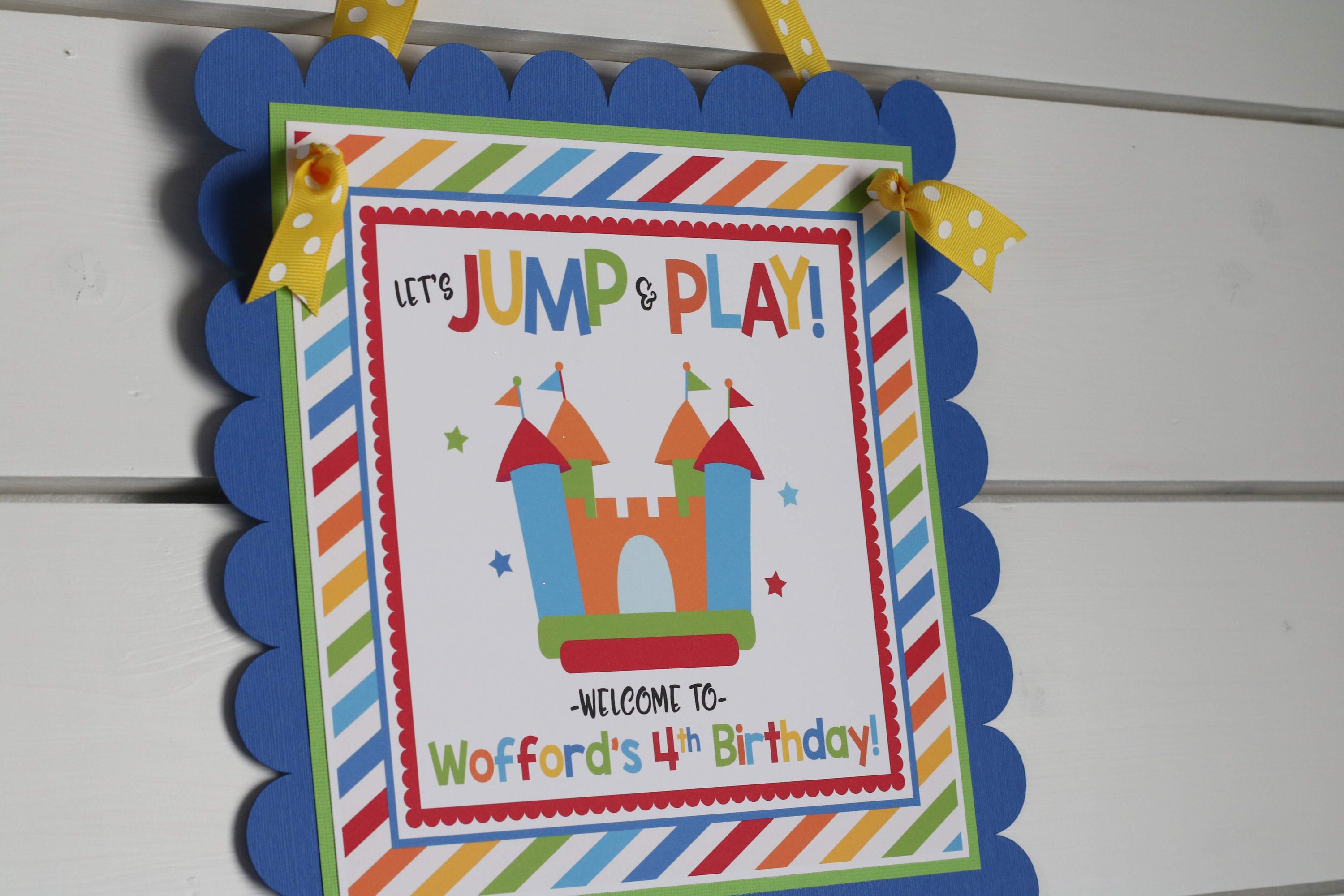 Bouncy House Birthday Welcome Door Sign Jump Birthday - Etsy