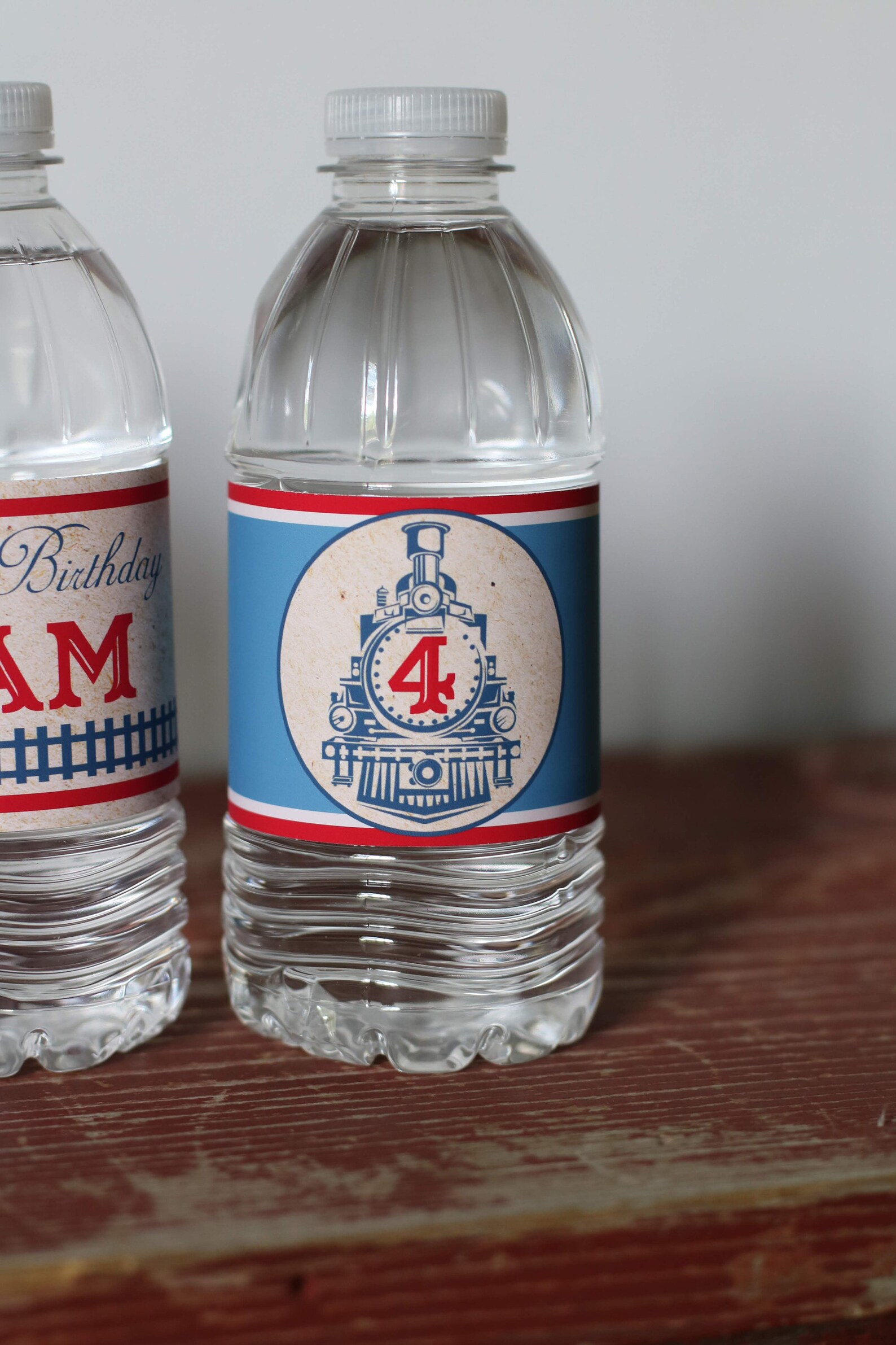 Vintage Train Water Bottle Labels Train Birthday Decorations | Etsy