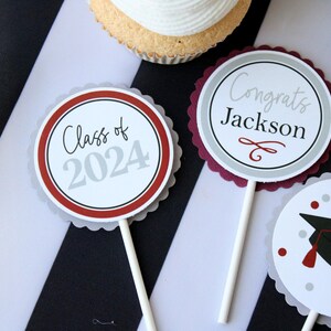 Graduation Cupcake Toppers, Class of 2025 Cupcake Decorations, Grad ...