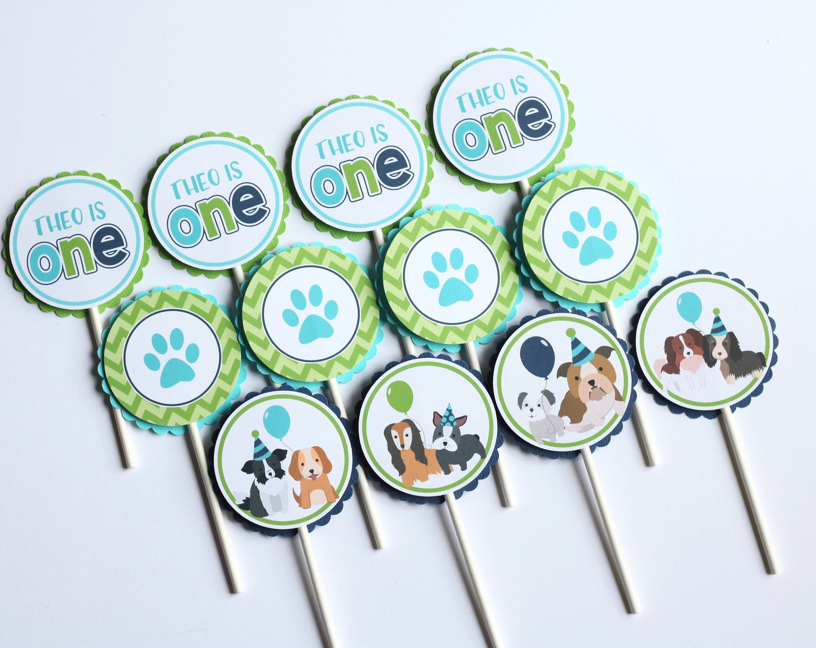 Puppy Dog Birthday Cupcake Toppers Puppy Dog Birthday Party | Etsy