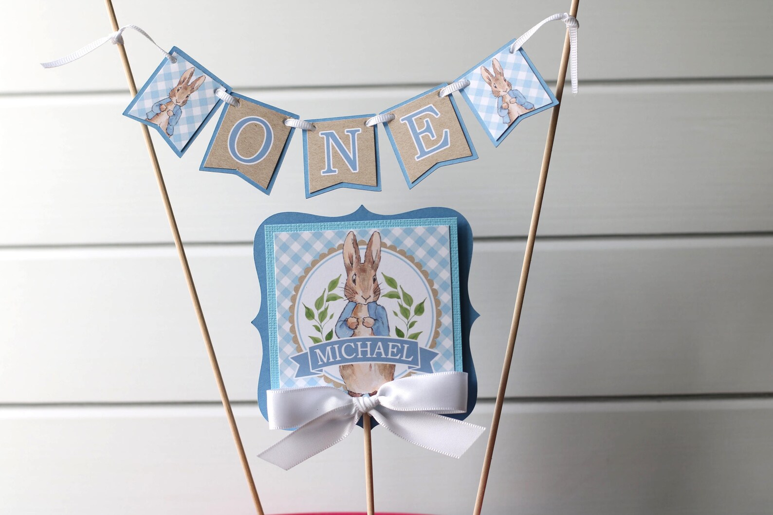 Peter Rabbit Cake Topper Set Cake Bunting & Topper Set - Etsy
