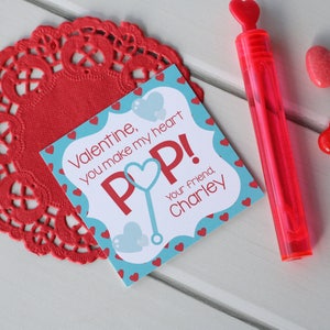 Bubble Valentine, Printable "you Make My Heart Pop!" Valentine ...